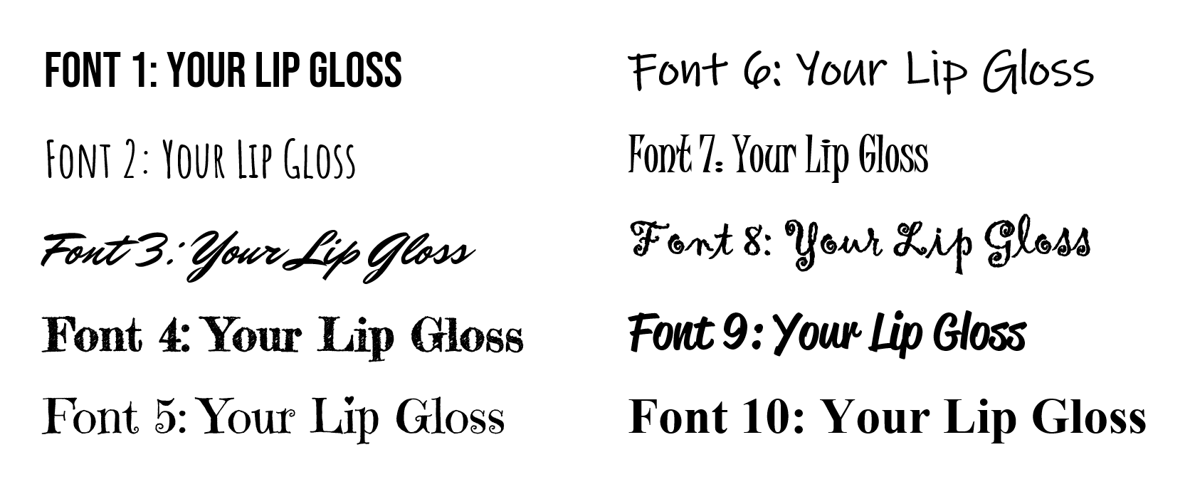 lip gloss text